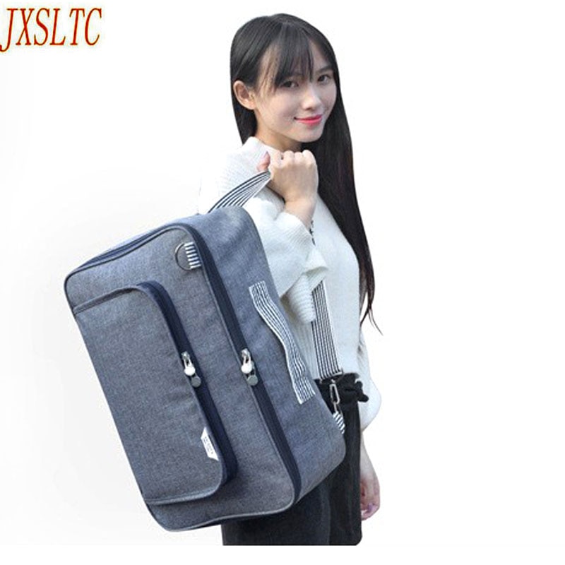 Blue denim large capacity suitcase girl backpack l... – Grandado