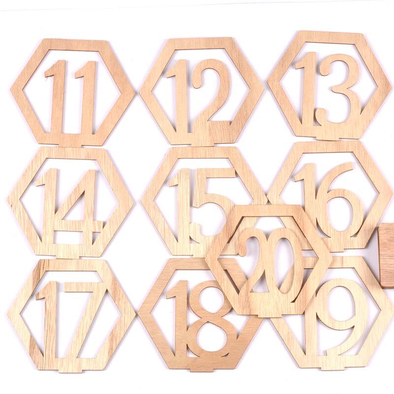 Wedding Props Number Card Set Wooden Dinner Seat N... – Grandado