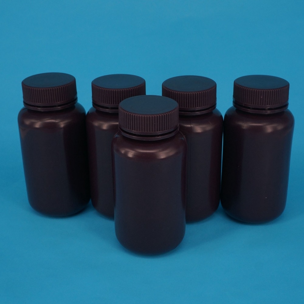 Lot5 250ml Brown PP Plastic Cylindrical Chemical C... – Grandado