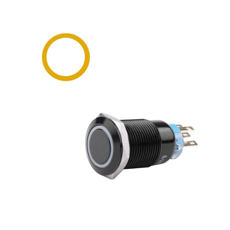 19mm 12V 24V 220V LED ON/OFF Black Waterdichte zel... – Grandado