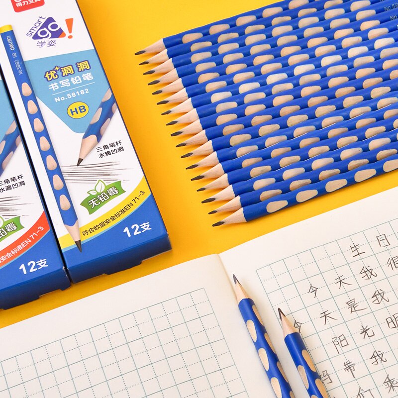 Deli 12pcst/set Triangle Wood Pencil 2B HB Graffit... – Vicedeal