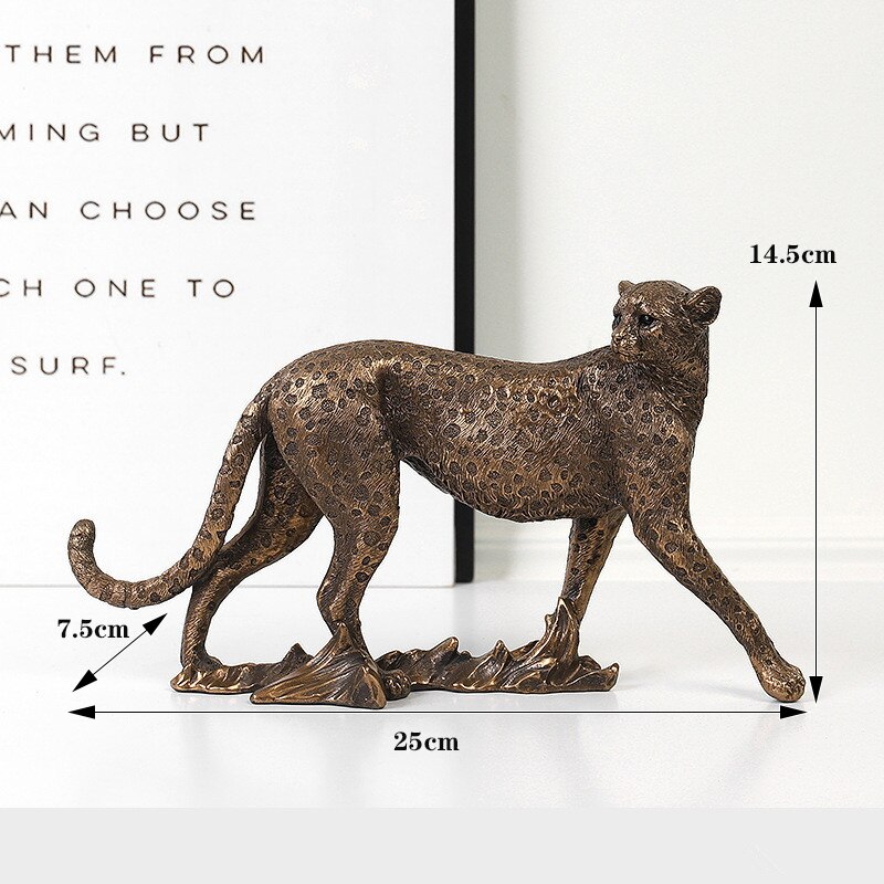 vintage leopard statue, resin animal African leopa... – Vicedeal