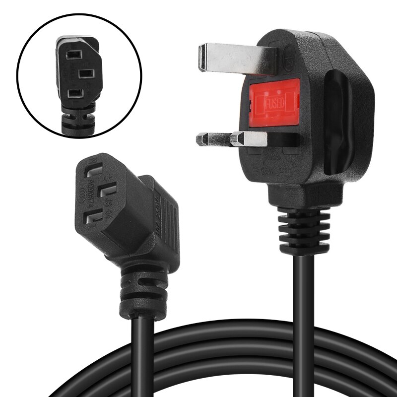 1PC 3 Pin Right Angle Kettle Lead Cable Power Cord... – Grandado