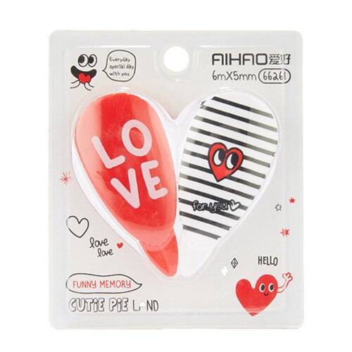2 pcs/pair Kawaii Correction Tape Love Heart Corre... – Vicedeal