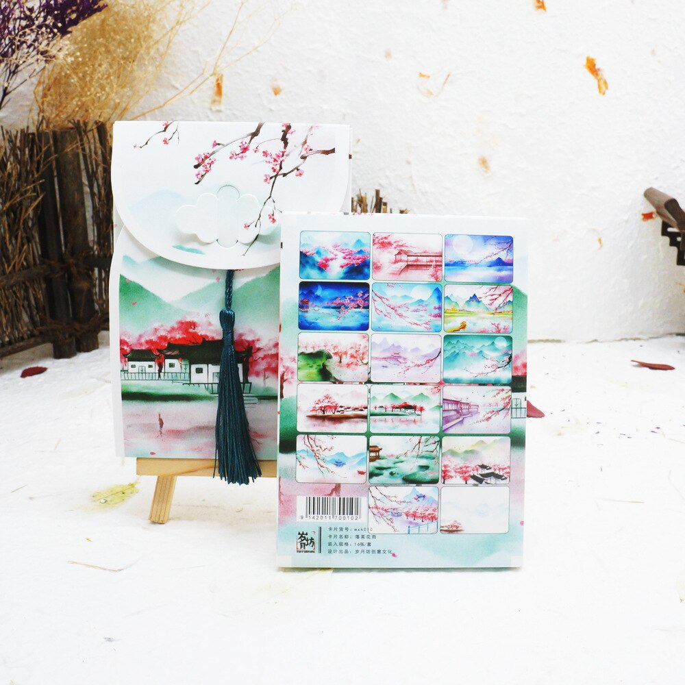 16 Sheets/Set Blooming Flower Rain Postcard with S... – Grandado