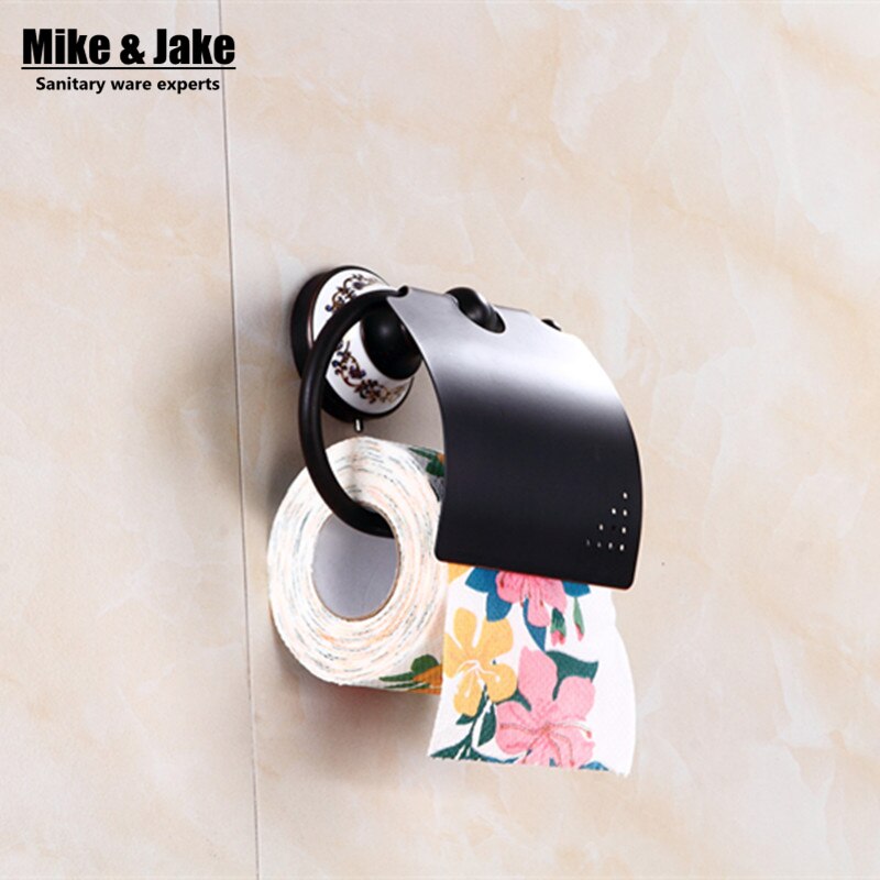 Badkamer Zwart Toiletrolhouder Roll Tissue Holder Grandado