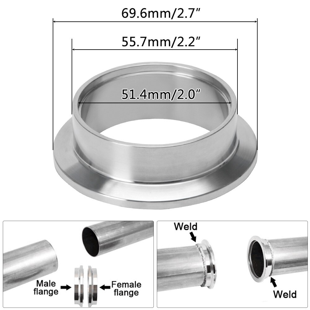 2 Inch 50mm V-Band Clamp Flange Male and Female Fl... – Grandado