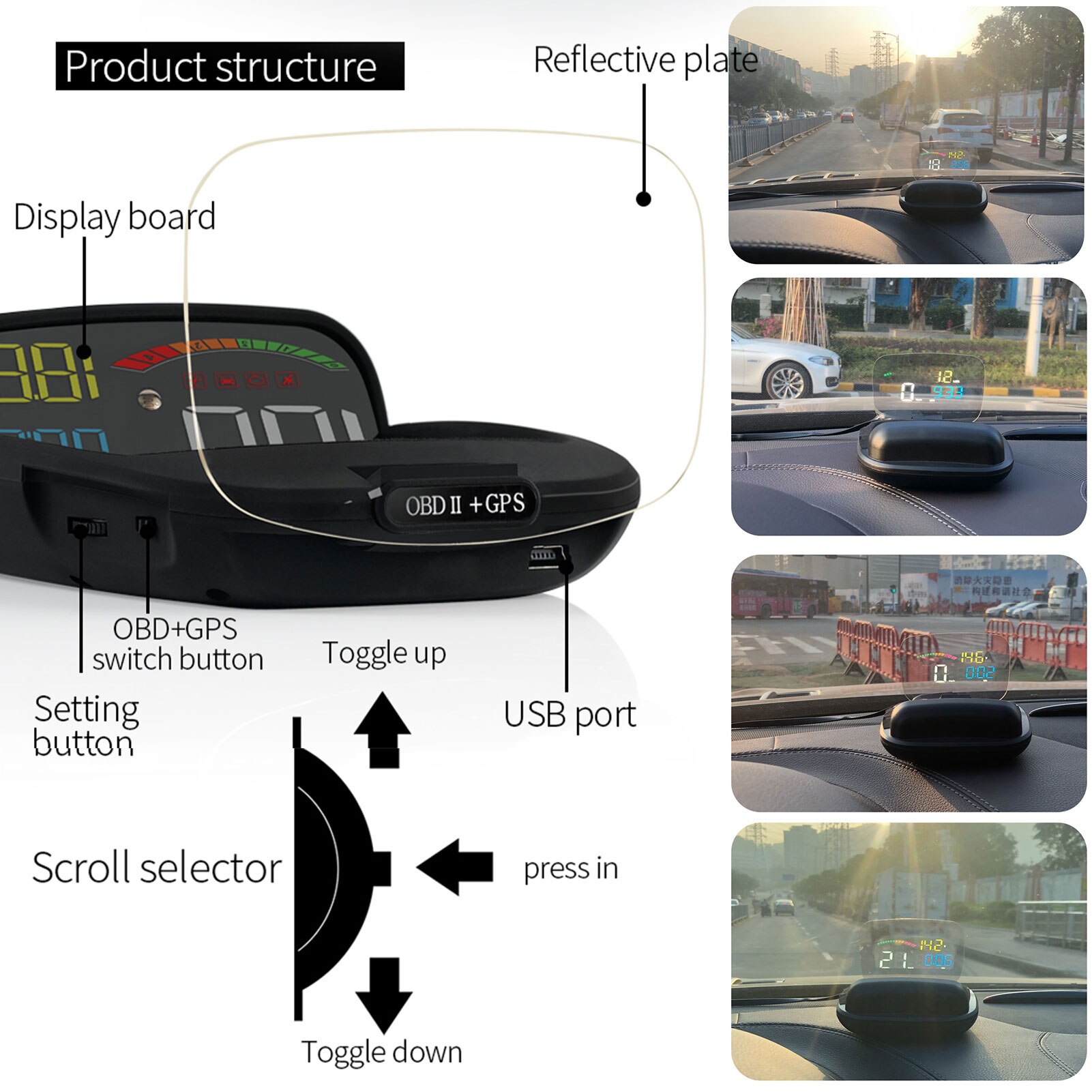 Car Head Up Display HD Universal Monitor Headup Di... – Grandado