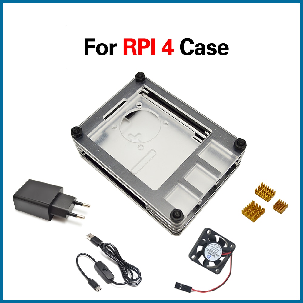 S Robot Raspberry Pi 4 Case Kit With Heat Sink And C Vicedeal