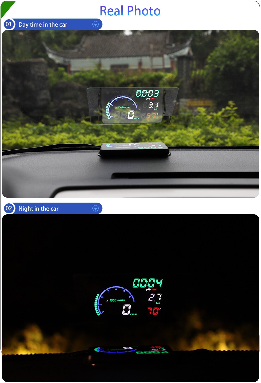 WiiYii HUD i9 Car Head up display Windshield Speed... – Vicedeal
