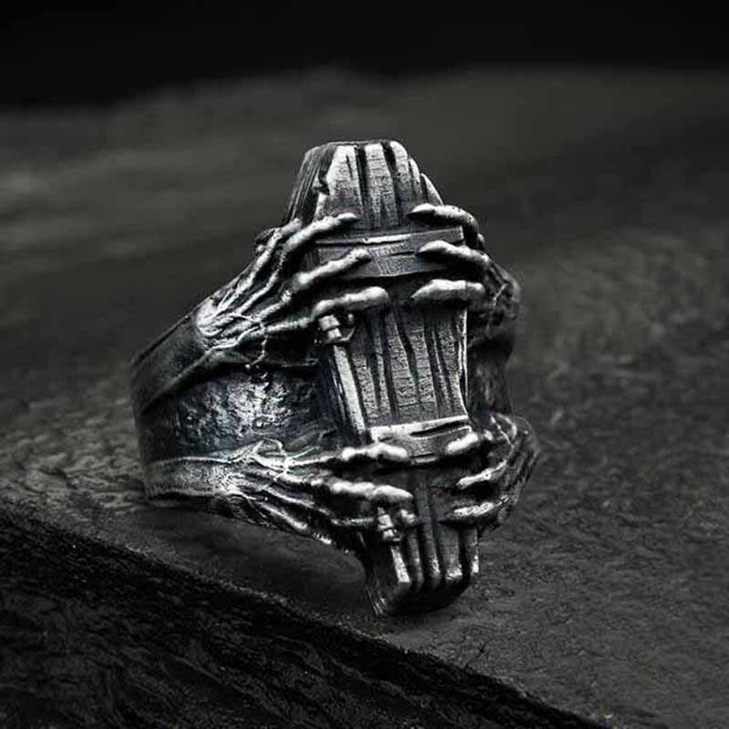 Vintage Unieke Vampire Coffin Biker Ring Mannen Jo... – Vicedeal