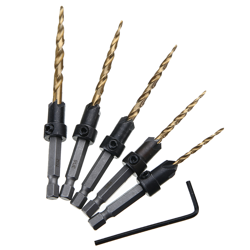 5pcs High-carbon Steel Edger Sink Drill Bit Set HS... – Grandado
