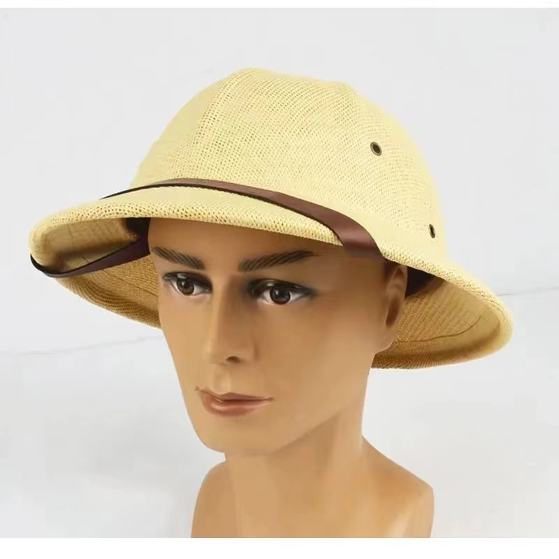 Novelty Men Straw Helmet Pith Sun Hats Men Vietnam... – Grandado