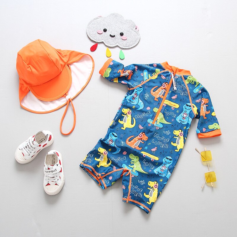 Badpak Jongen Een Stuk Badpak Kind Dinosaur Print ... – Grandado