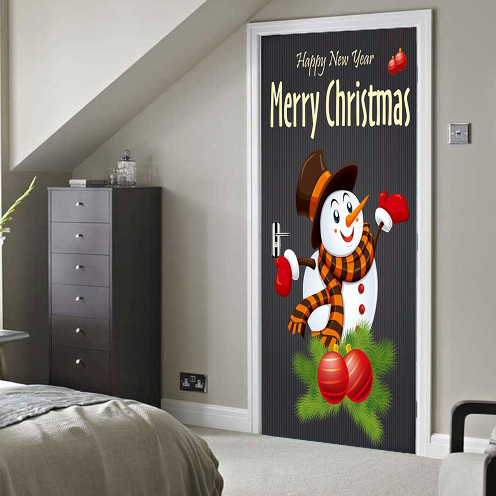 77x200cm Christmas Snowman Mural Decal Home Decor ... – Grandado