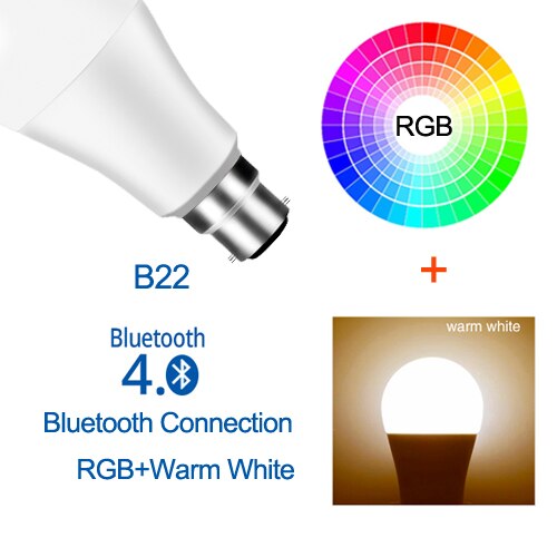 B22 Smart Led Lamp E27 RGBW 15W WiFi Lamp Bluetoot... – Vicedeal