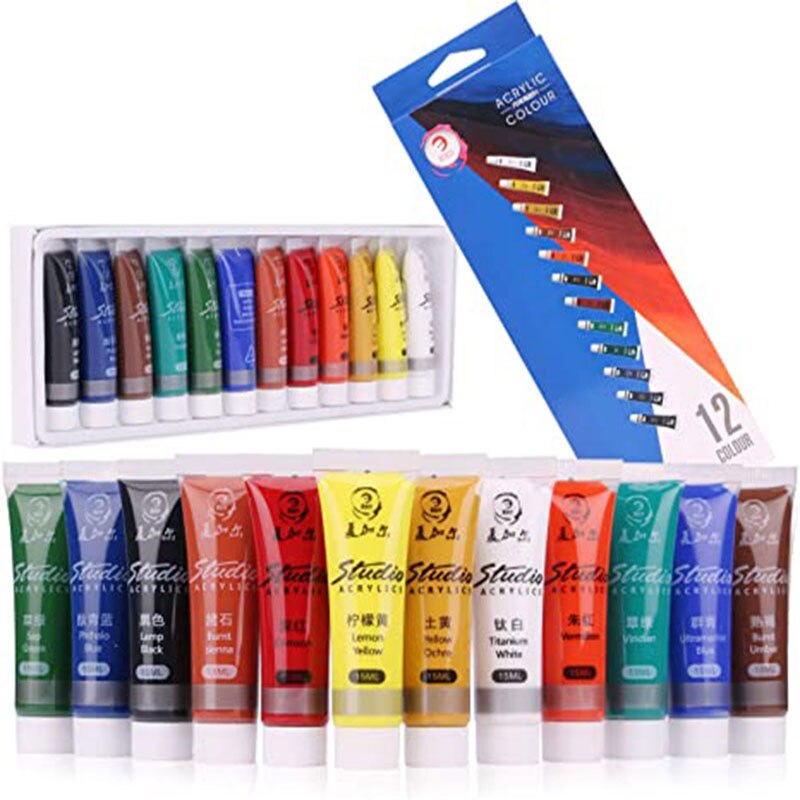 12/24 Colors Acrylic Paints 15ml Painting Pigment ... – Grandado