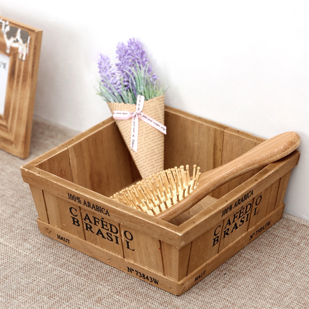 Retro Style Solid Wooden Box Succulent Flower Bed ... – Vicedeal