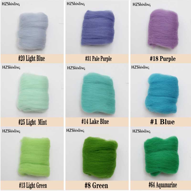Kit de fieltro de aguja de 9 colores, fibra de lan... – Grandado