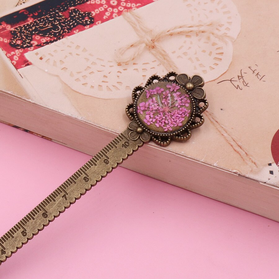Retro Dried Flowers Metal Bookmark Colorful Studen... – Grandado