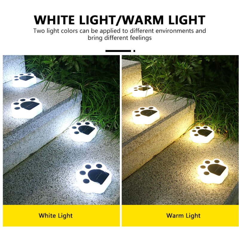 1/4pcs Bear Claw Footprint Solar Led Light Outdoor... – Grandado