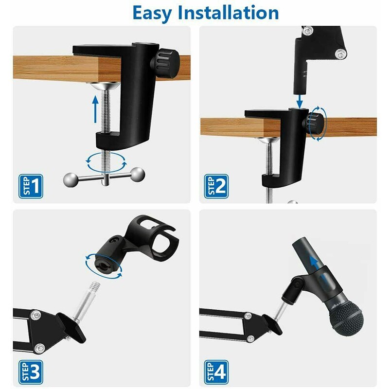 Pro Desktop Microphone Stand Desk Scissor Arm Micr... – Grandado