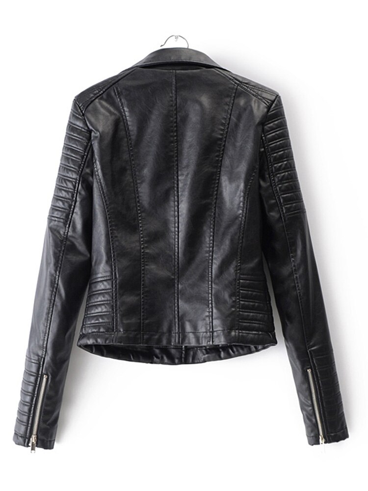 FTLZZ Women Smooth Motorcycle Faux Leather Jackets... – Grandado