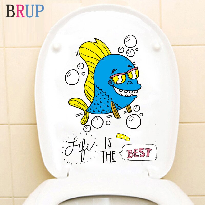 Cartoon Undersea Animal Toilet Sticker Friendly Oc... – Grandado