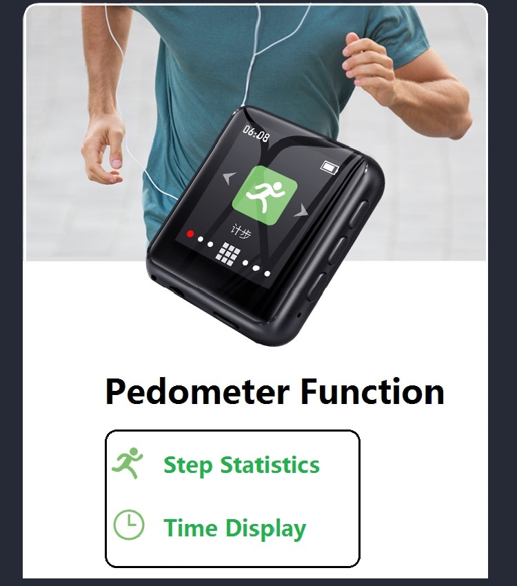 Ruizu M4 Draagbare Mini Bluetooth MP3 Speler 1.8 &... – Vicedeal