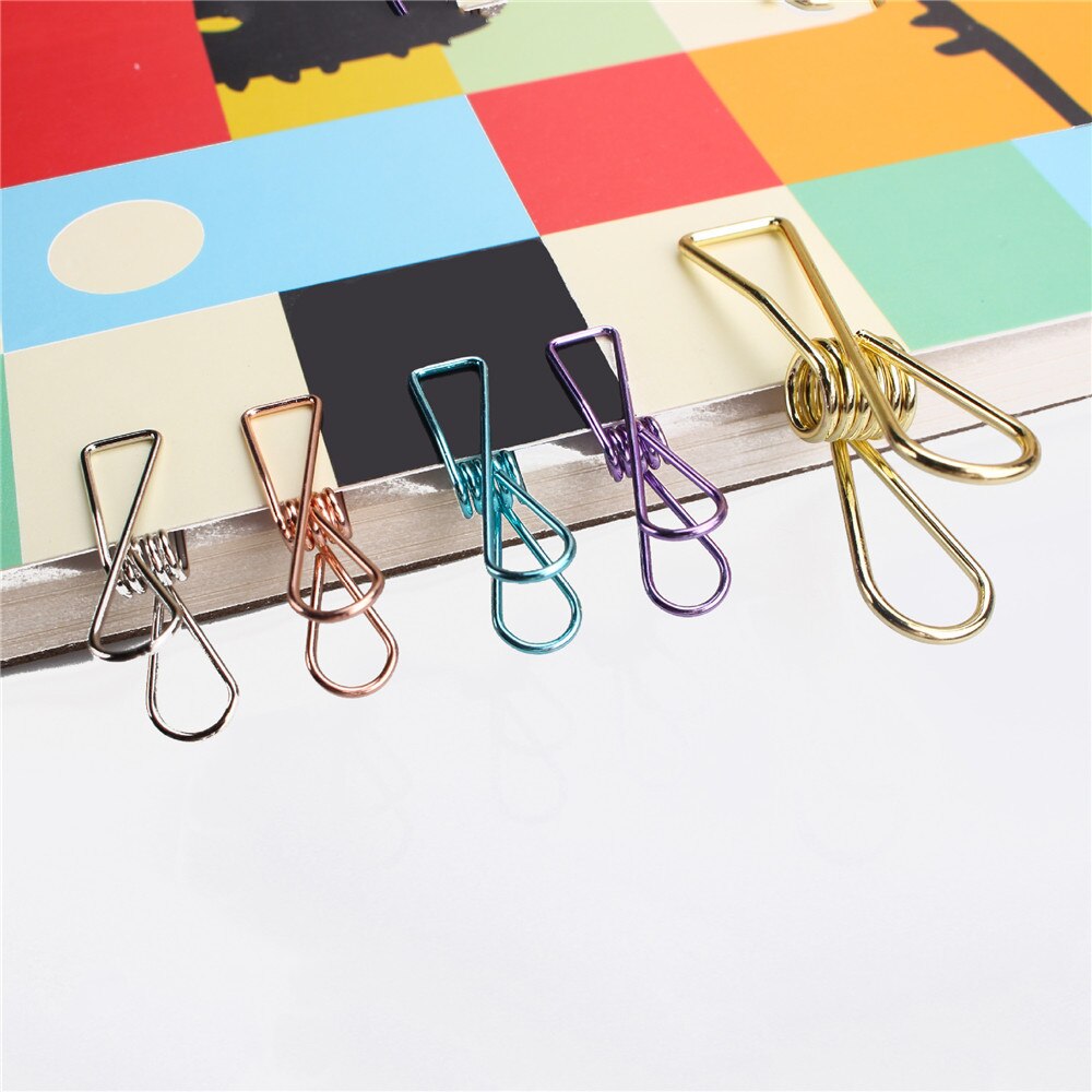 2022 10pcs Metal Material Clip Clamp Paper Bookmar... – Vicedeal