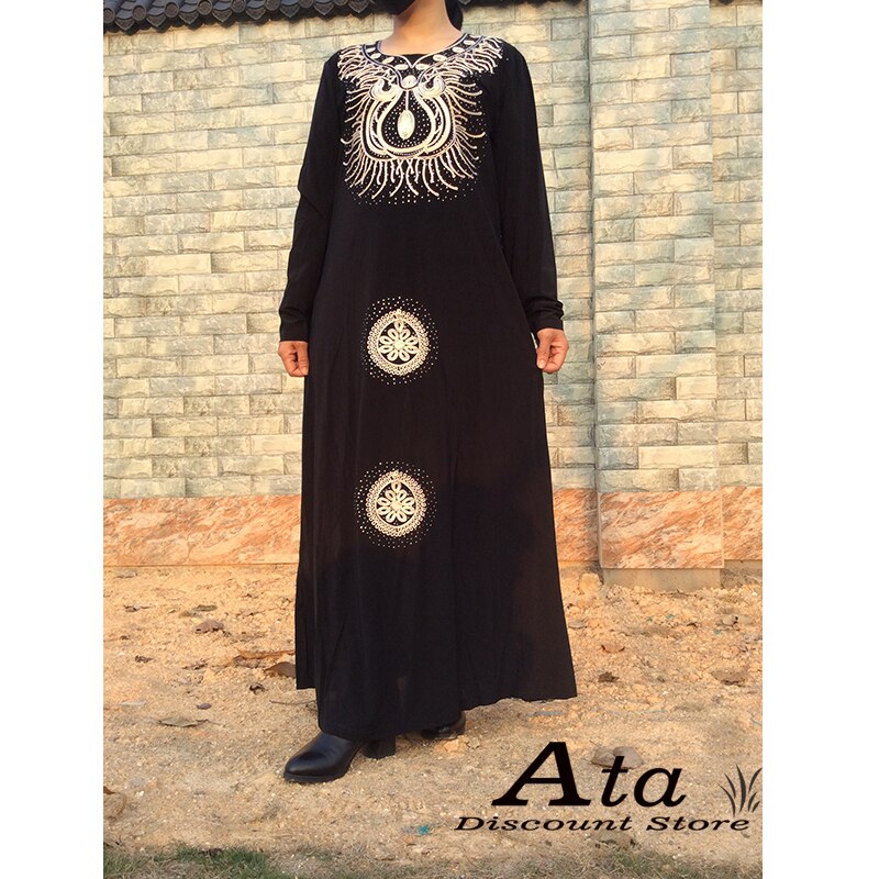 Abaya Dubai Middle East Embroidery Ironing Black M... – Grandado