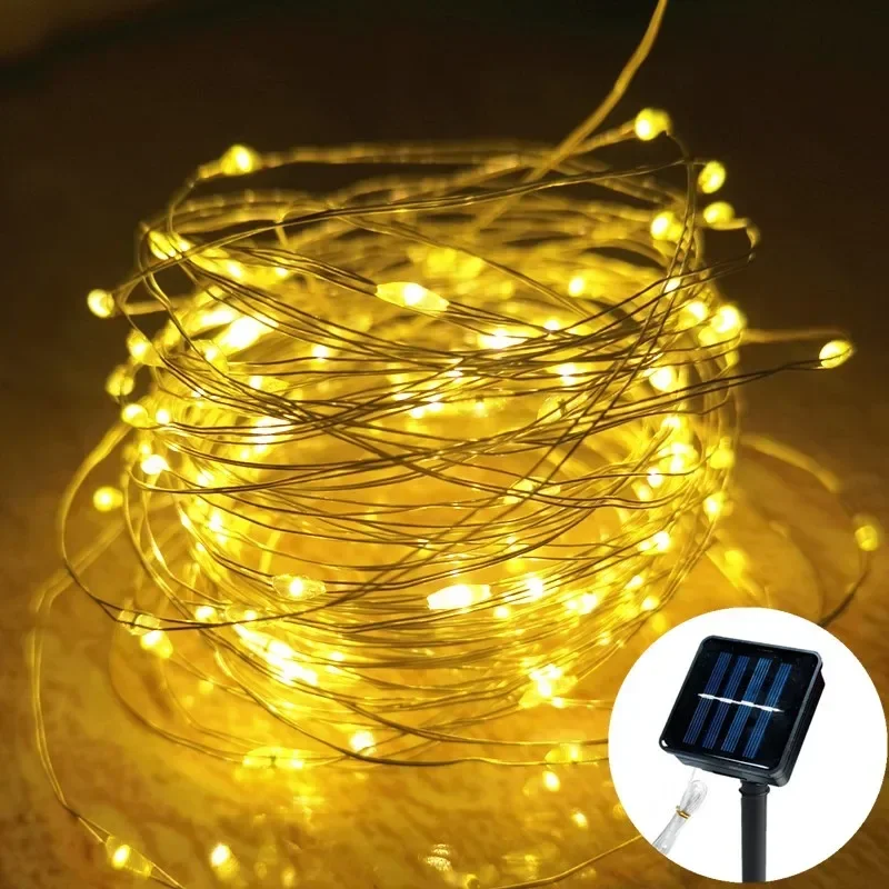 Solar Twinkle String Lights Outdoor LED Copper Wir... – Grandado