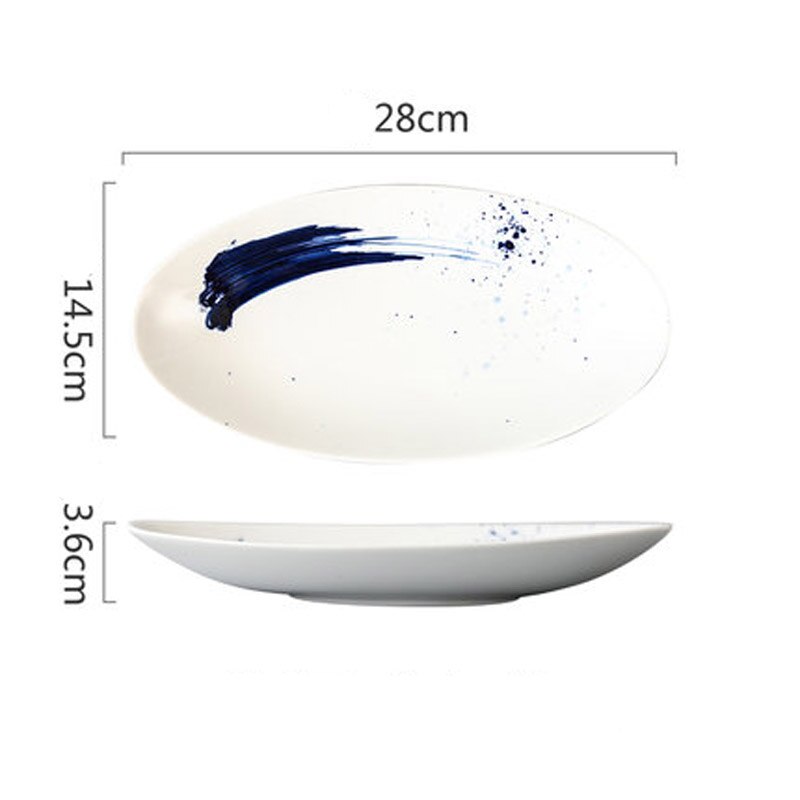 FANCITYJapanese Sushi Plate Oval Fish Plate Dish P... – Vicedeal