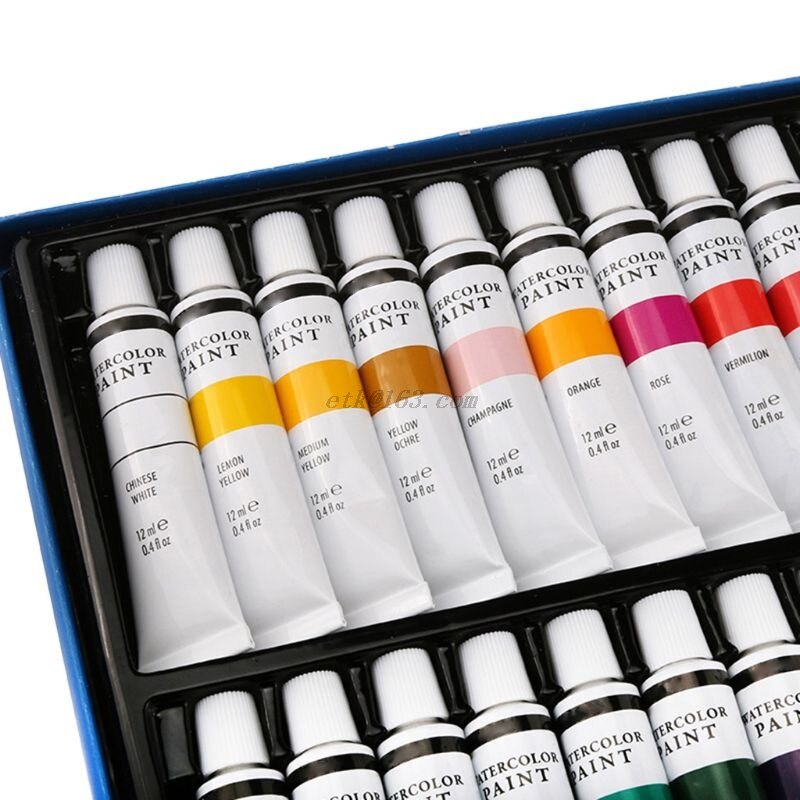 24 Colors Acrylic Paints Set 12ml Tubes Drawing Pa... – Grandado