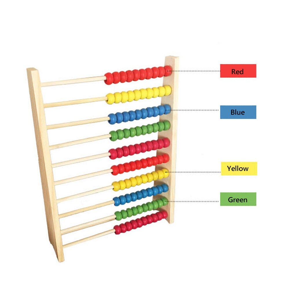 Kids Colorful 10-Row Wooden Beads Abacus Count Fra... – Grandado