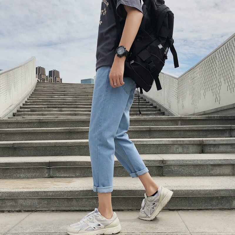 Men Jeans Retro Loose Plus Size 5XL Straight Solid... – Grandado