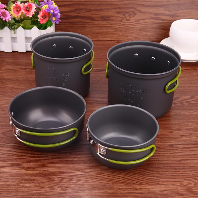 4-in-1 Camping Pot Sets For 2-3 Persons Pots Pans ... – Grandado