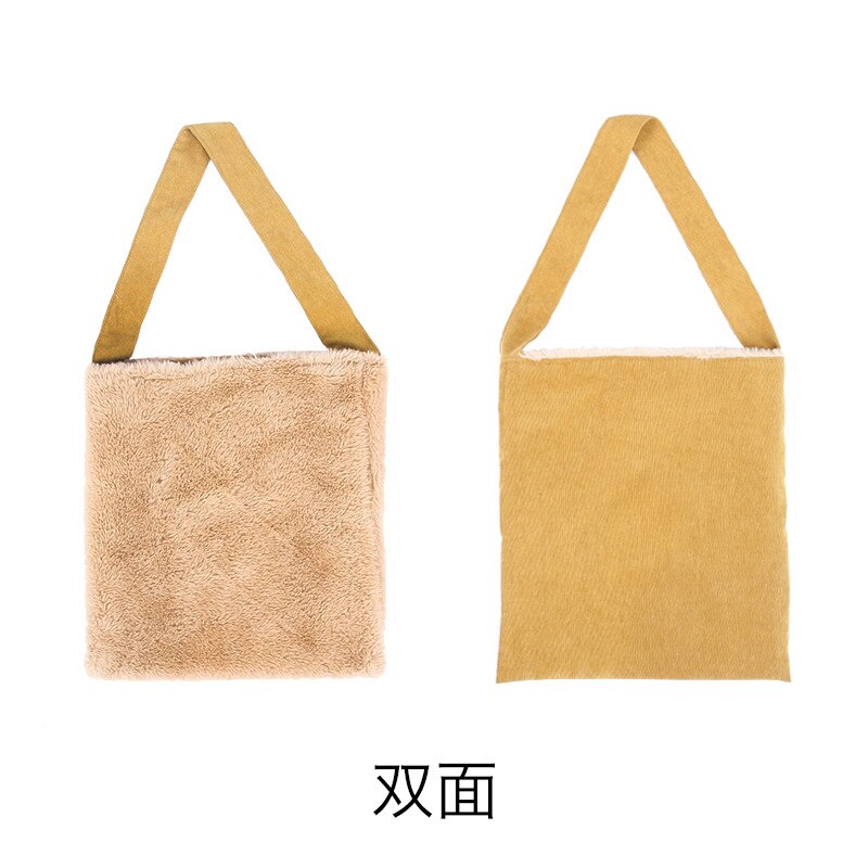 YILE Corduroy and Plush Two Side Usable Eco Should... – Grandado