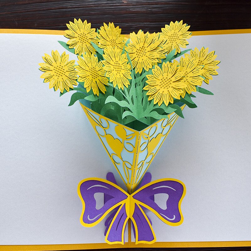 3D Flower Handmade Pop Up Thank You Card Thanksgiv... – Grandado