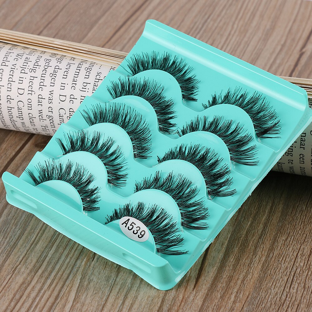 5 Pairs Stunning Makeup Handmade Messy Cross Natur... – Grandado