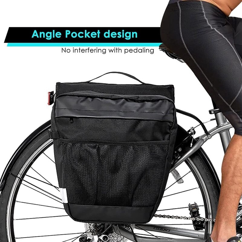 Bike Panniers Rear Rack Bag, 28L Large Capacity Wa... – Grandado