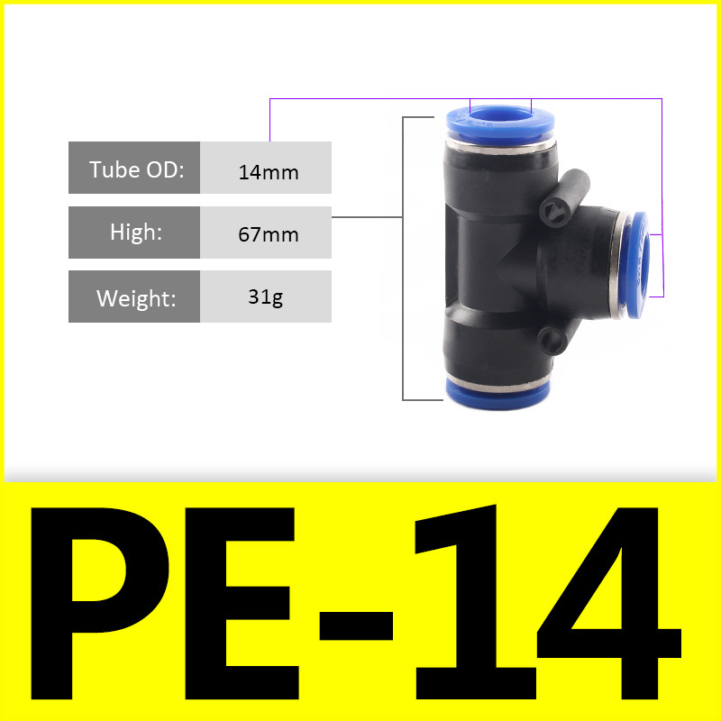 1PCS PE PEG Blue Pneumatic Fitting Pipe Connector ... – Vicedeal