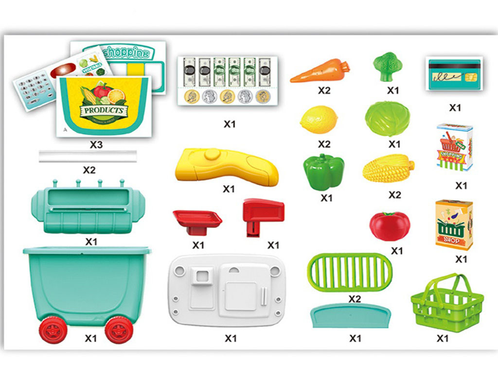 29PCS Kids Kitchen Food Toy Set Pretend to Sell Ve... – Grandado