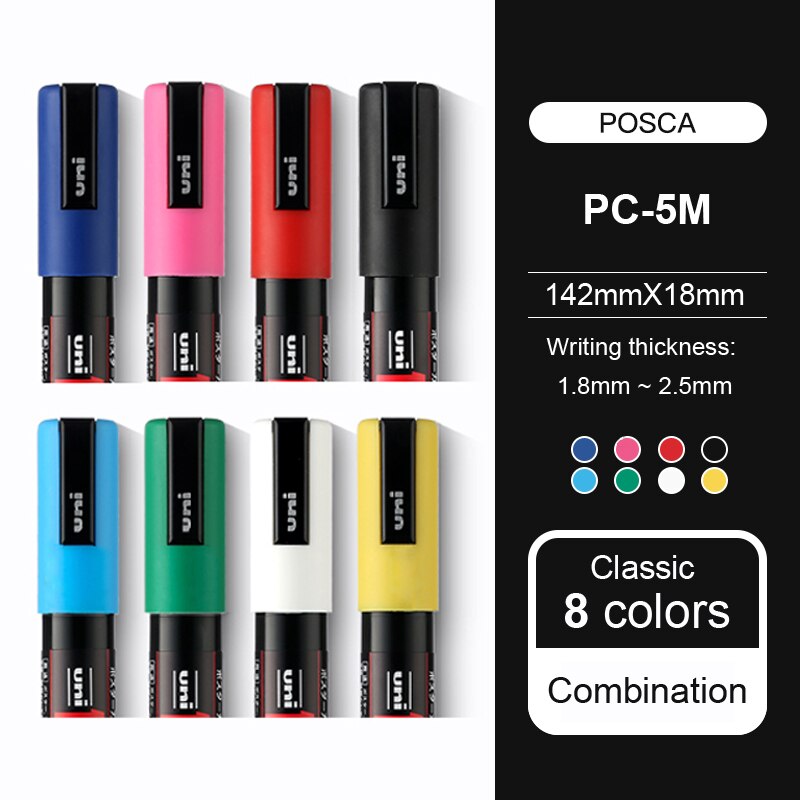 UNI POSCA Series PC-1M / PC-3M / PC-5M POP Poster ... – Vicedeal