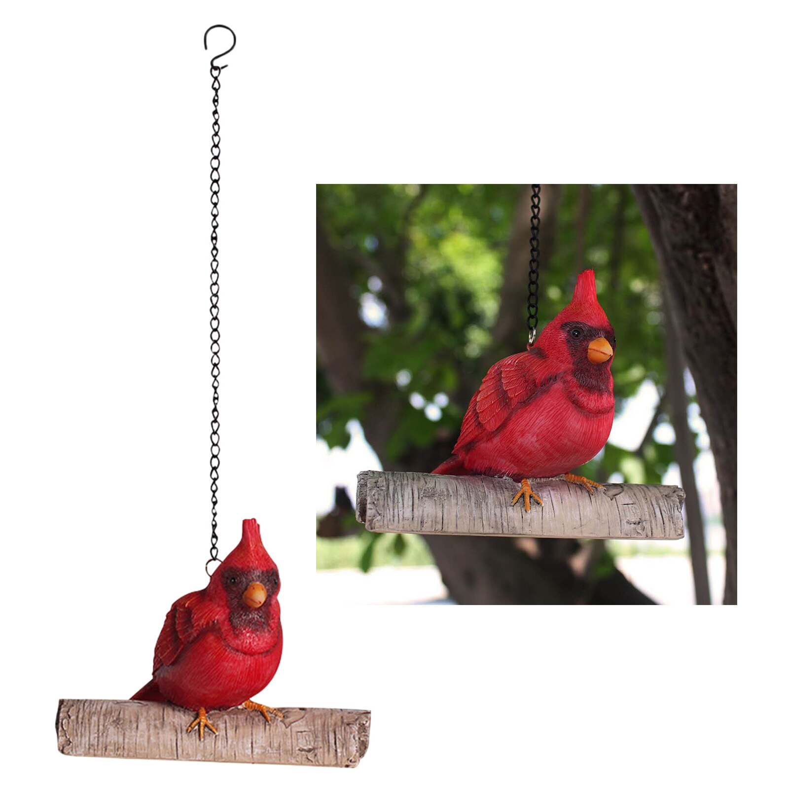 Resin Bird Ornament Garden Lawn Tree Red Birds on ... – Vicedeal
