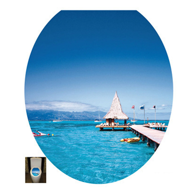 DIY Mural Bathroom Decor 3D Toilet Seat Wall Stick... – Grandado