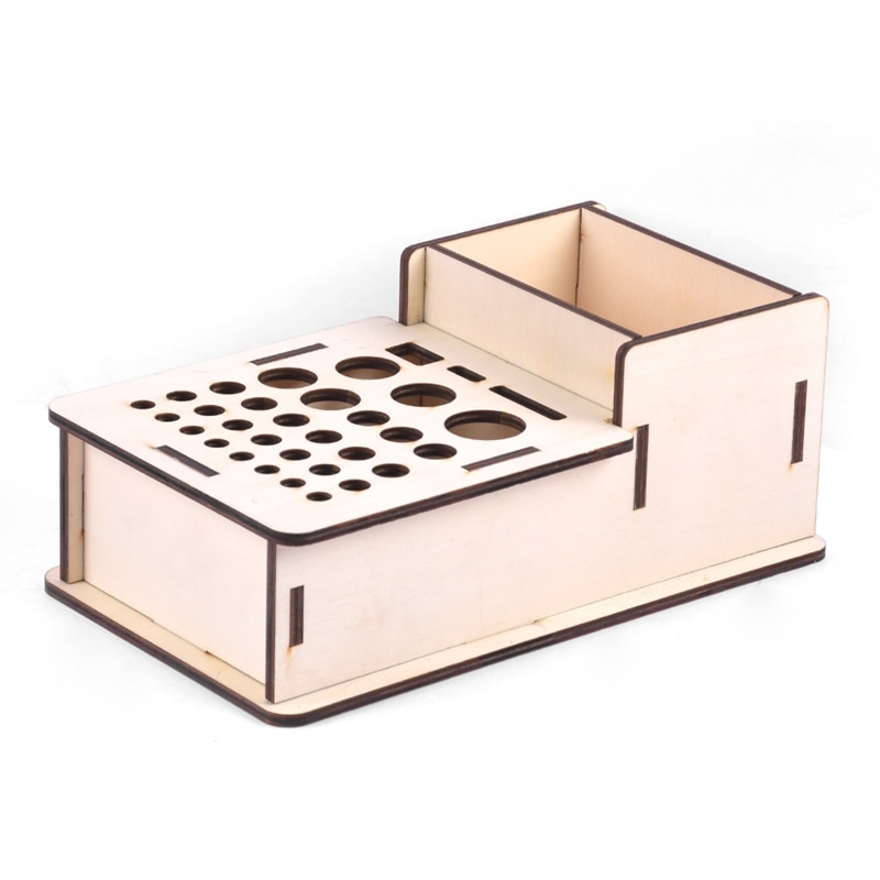 Wooden Storage Box Studio Modeling Tools Paint Bru... – Vicedeal