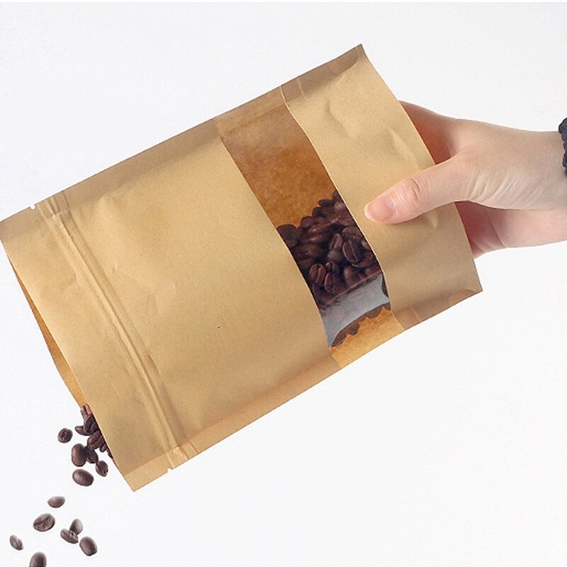 50Pcs Bakery Bags Clear Window Paper Bag Sealing G... – Grandado