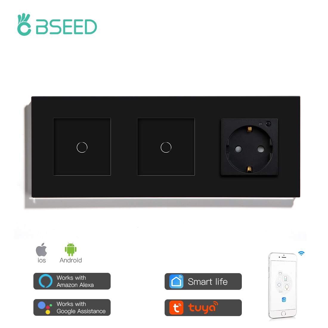 Bseed Single Smart EU Socket With One Gang Senser ... – Grandado