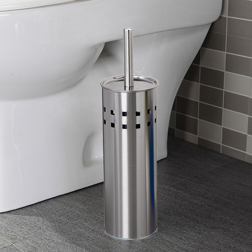 Toilet Brush Handle Cleaning Holder Canister For Bathroom Stainless ...